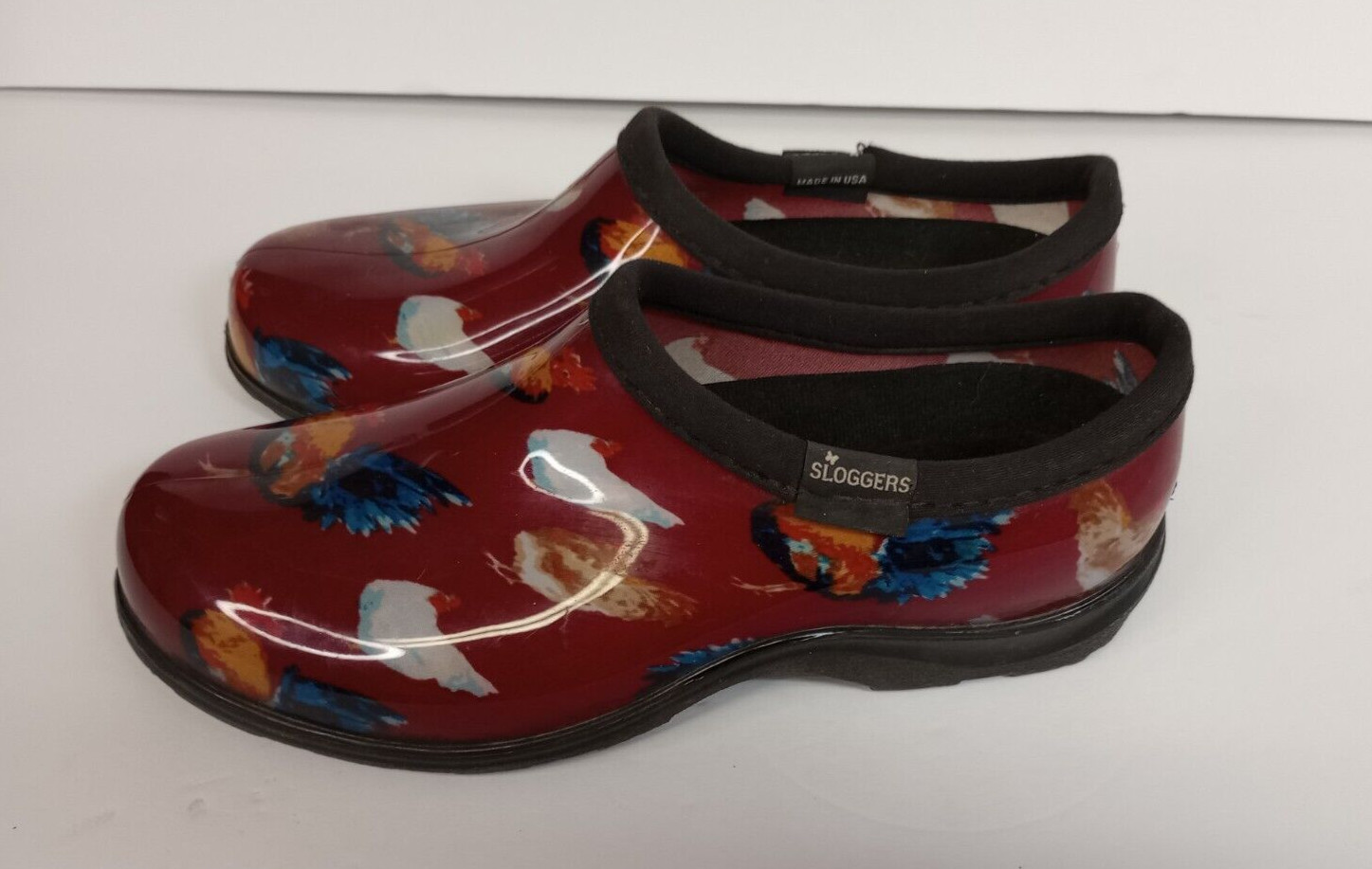Red Sloggers Chicken & Rooster Clog Shoe Women’s 7 Ga… - Gem