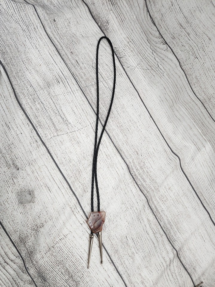 Bolo Stone Western Cowboy Tie Black Silver | eBay