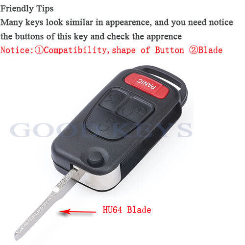 2* HU64 Blade New For Mercedes Benz ML 320 430 500 SLK 230 Key Remote ...