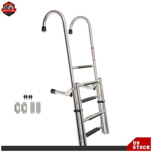 Durable Stainless Steel Folding Ladder Telescoping 400 lb. Limit 2 ...