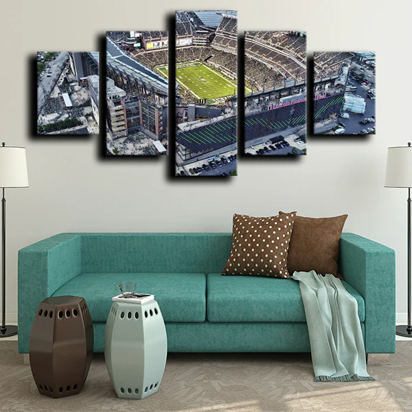 Philadelphia Eagles NFL Lincoln Financial Field Stadium 5 Piece Canvas ...