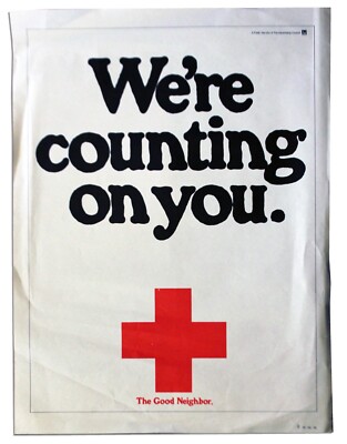 Red Cross Poster -- We're Counting on You. | eBay