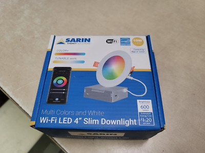 SEALED Sarin Wifi LED 4" Slim Downlight 600 lumens Multi Colors + White ...