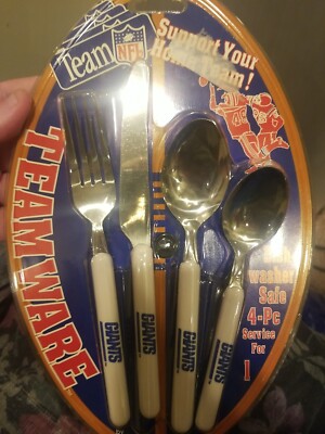new york giants 4 piece silverware dishwasher safe ny nfl football team ...