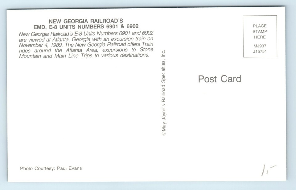 Postcard New Georgia RR EMD No 6901 & 6902 at Atlanta GA 1989 P39 | eBay