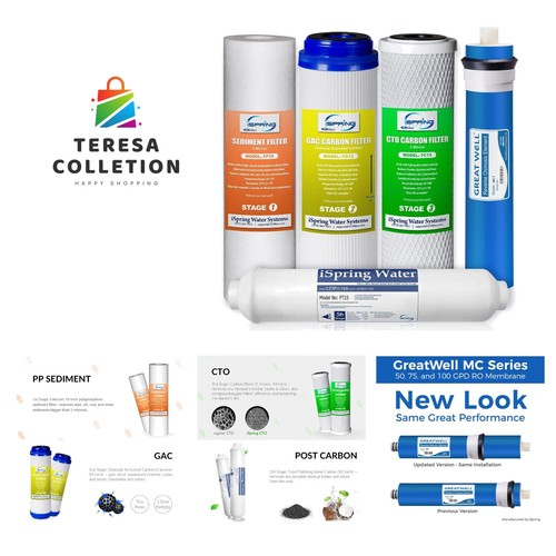 Reverse Osmosis Replacement Water Filter Pack Set for 5-Stage System ...