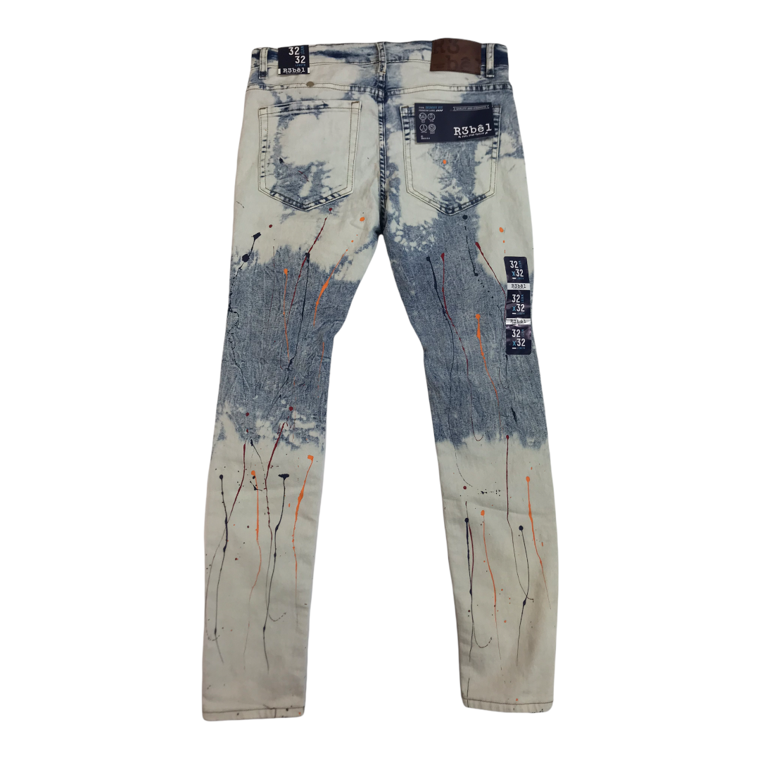 Men R3BEL Fashion Washed Denim Pants | eBay