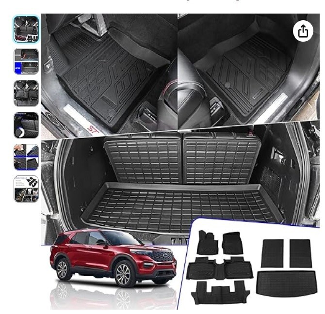 Rongtaod Fit 2020-2023 Ford Explorer Floor Mat Trunk Mat Cargo Liner ...