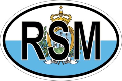 Sticker oval flag vinyl country code RSM san marino | eBay
