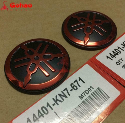 2x Orig. Red Tuning Fork Badge Emblem Decal for Yamaha R1 R3 R6 Gas ...