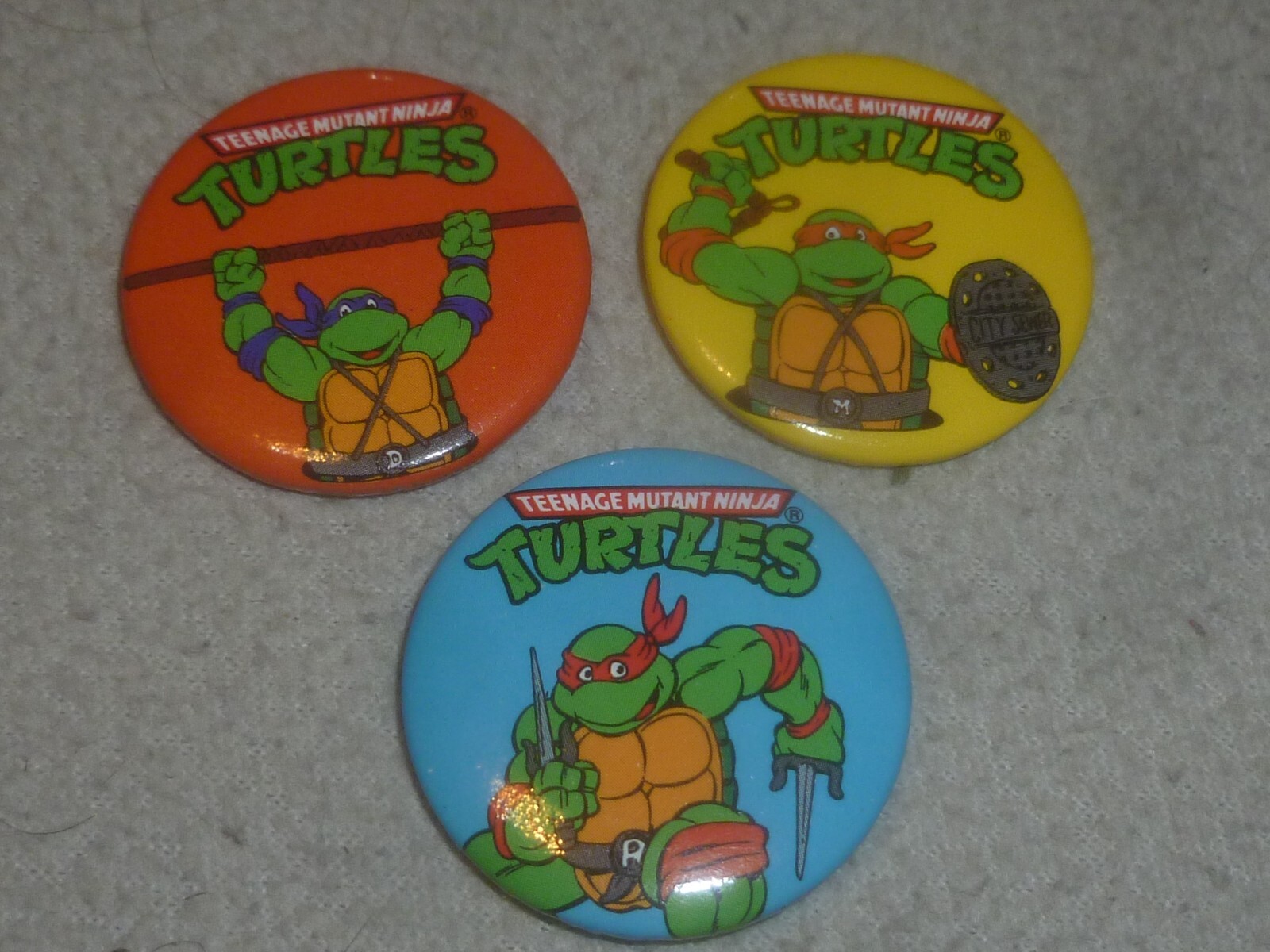 VINTAGE TMNT TEENAGE MUTANT NINJA TURTLES BUTTON LOT MOVIE RAPHAEL DONATELLO '90 | eBay