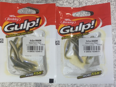 2 Packs Berkley Gulp! Ice Fishing 1” Minnow Watermelon Pearl | eBay