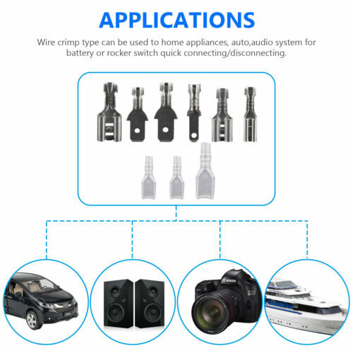 900pcs Automotive Spade Electrical Wire Connectors Kit Male Female ...