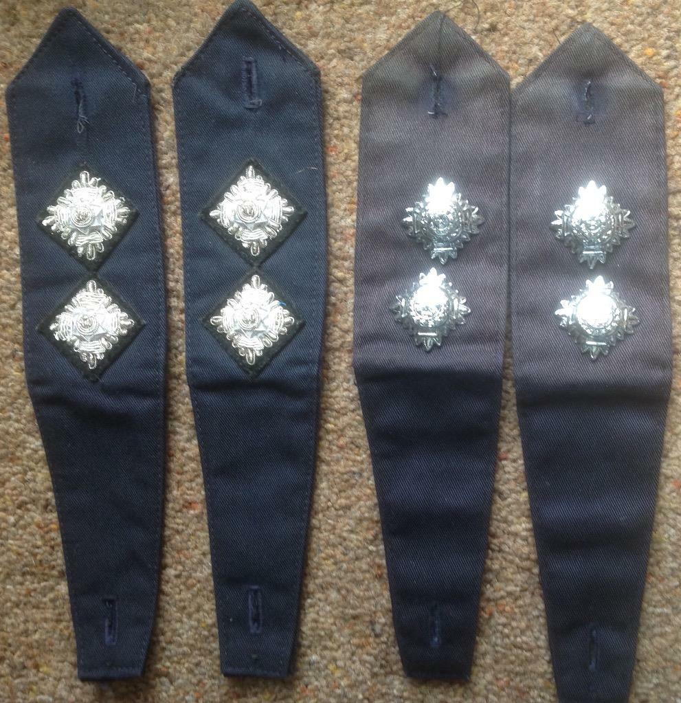 MINT BRITISH POLICE cloth Epaulettes with Large Bullion INSPECTOR rank ...