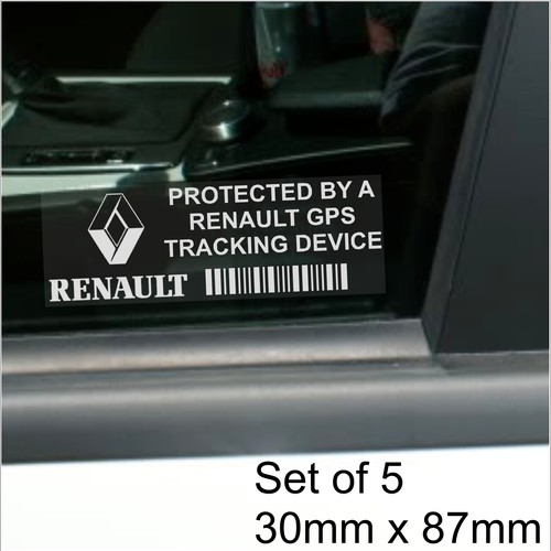 5 x Renault GPS Stickers Tracking Device Security Signs Car Alarm ...