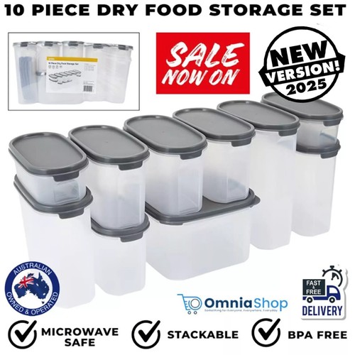 10pce Anko BPA Free Airtight Pantry Storage Set Food Containers Kitchen ...