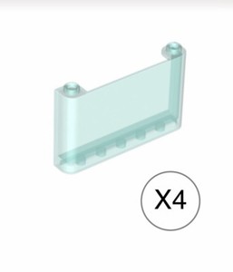 Lego 4 Pieces Trans-light blue Windscreen 1x6x3 / Truck Windshield ...