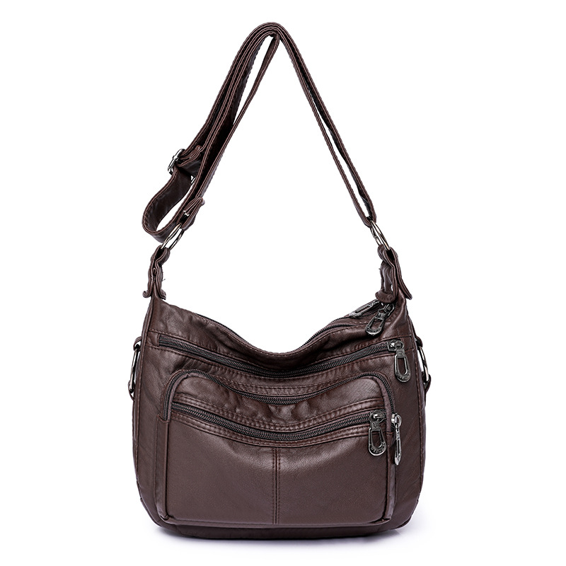 Women's Leather Organizer Purse Shoulder Bag Multiple Pockets Cross ...