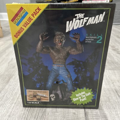 NEW 1994 MONOGRAM THE WOLFMAN MODEL KIT SKILL LEVEL 2 Wolf Man Sealed 1 ...