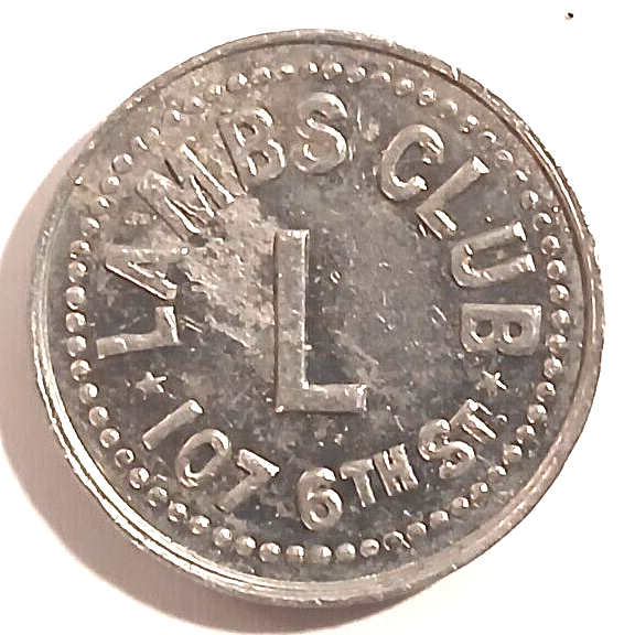 Good For 2 1/2c Trade Token Lamb's Club 107 6th St. Portland Or ...