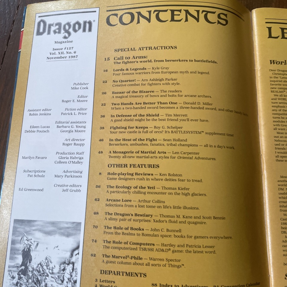 Dragon Magazine #127 Vol XII No 6 1987 D&D TSR The Price of Fiefdom | eBay