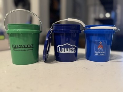 Mini Plastic Bucket Lot of 3 Menards Lowe’s Sherwin Williams New with ...