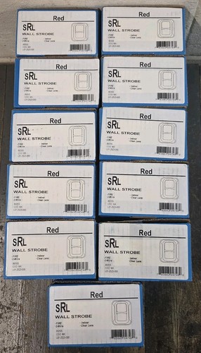 SYSTEM SENSOR SRL RED WALL MOUNT STROBE - CLEAR LENS - "FIRE" MARKING ...