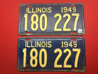 1949 Illinois Automobile License Plates | eBay