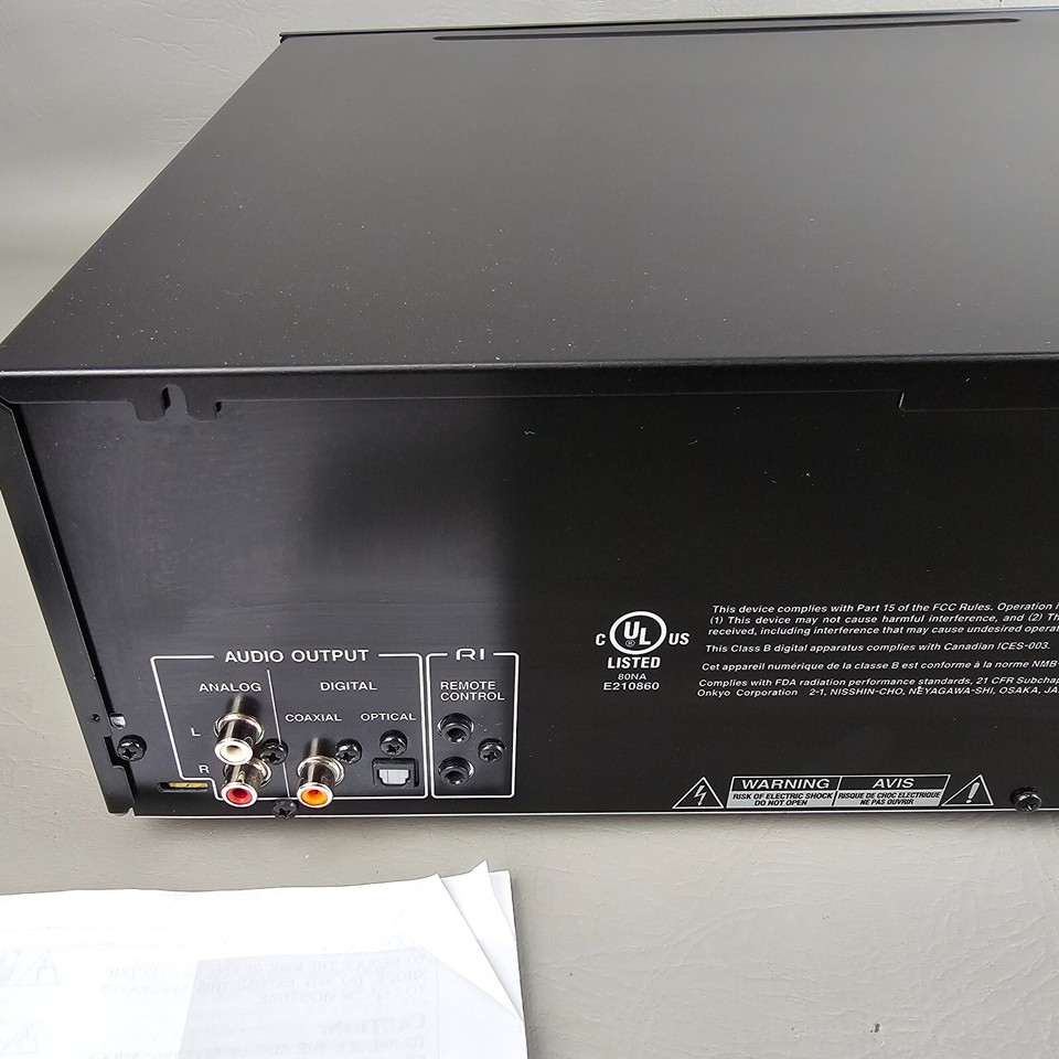 Onkyo 6 Disc CD Changer Player DX-C390 Black w/ Remote Tested Works ...