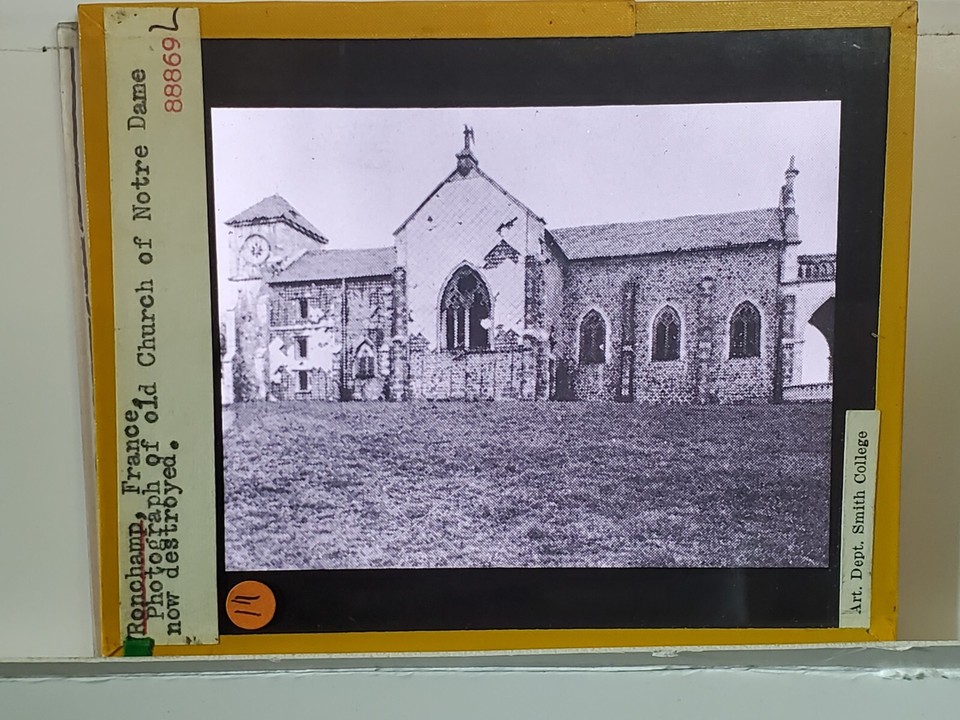 Notre Dame Church, Ronchamp, France, Now Destroyed, Magic Lantern Glass ...