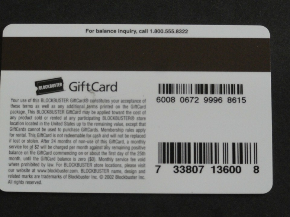 BLOCKBUSTER VIDEO GIFT CARD PURPLE REELS $10 2003 -NO VALUE CARD- | eBay