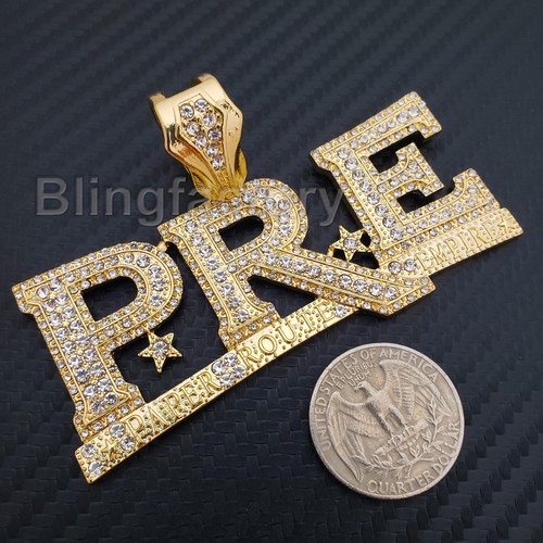 Gold Plated Alloy Young Dolph PRE & 18" Iced Cubic Zirconia Cuban Chain ...