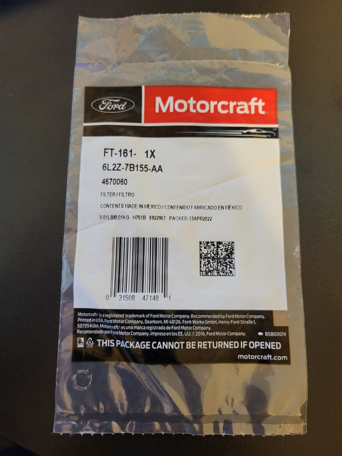 Transmission Filter Kit-Auto Trans Filter Kit Motorcraft FT-161 for ...