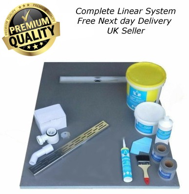 Wet Room Kit Wetroom Linear Drain Various Sizes Walk in Shower Level ...