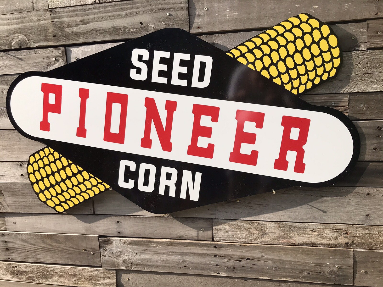 Antique Vintage Old Style Pioneer Corn Seed Farm Sign | eBay