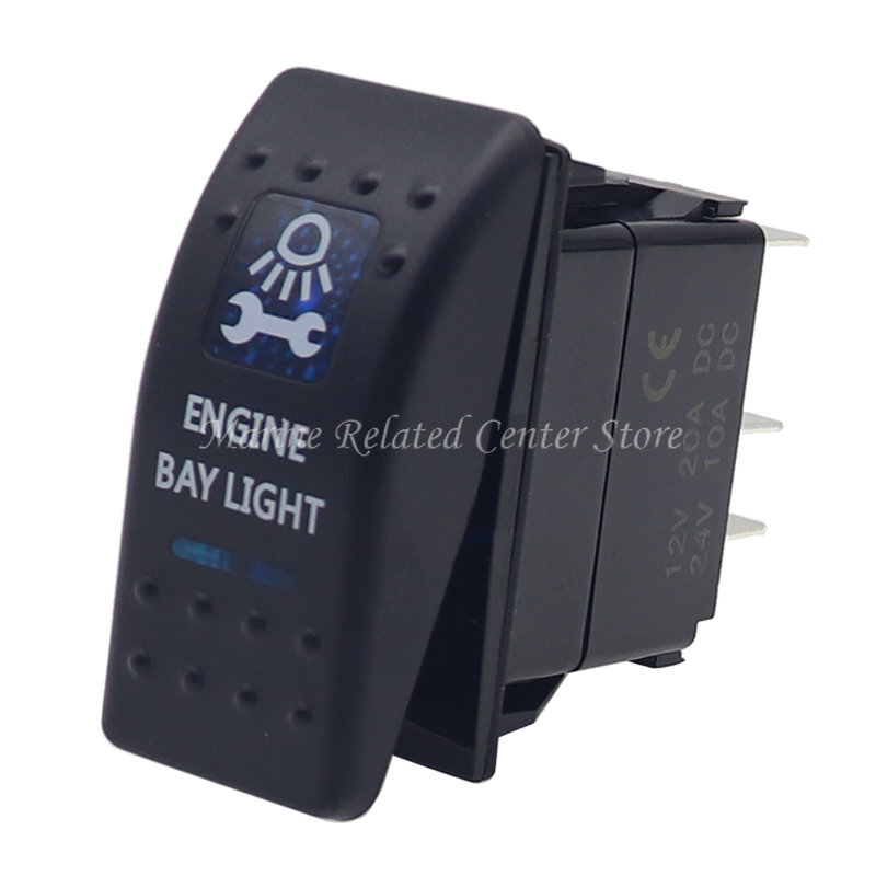 LED Light Rocker Toggle Switch On Off 12V Boat Car Blue Red for Carling ...