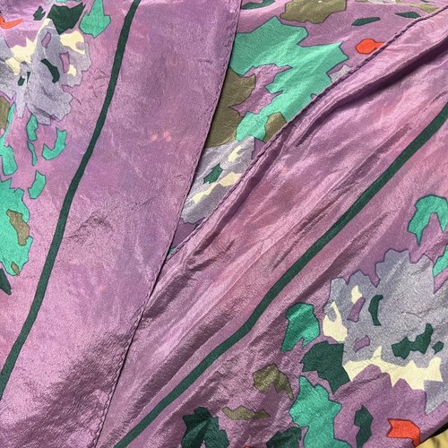Hiroko II Silk Scarf Japanese Vintage Accessory Abstract Purple ...