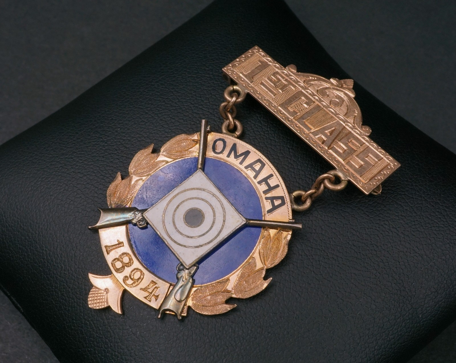 Victorian 14k Enamel 1st Class Marksman Award EIC Rifle Badge US Army ...