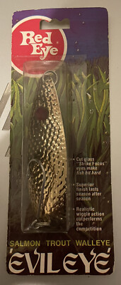 NOS Red Eye Evil Eye Flutter Spoon 5F 1/4oz Salmon Trout Walleye | eBay