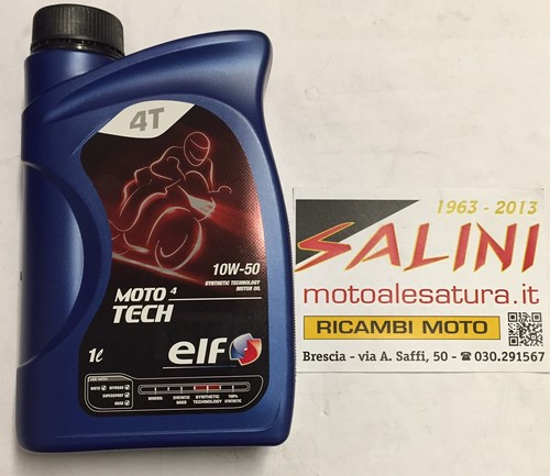 Engine Oil 4 Times Elf Motorcycle 4 Tech 10W50 (1 Liter) 100% Synthetic ...