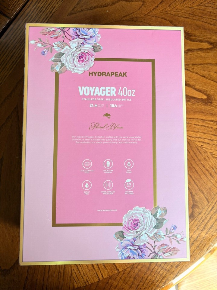 Hydrapeak Floral Bloom Rose Vine Baby Pink Voyager Tumbler 40 Oz NIB | eBay