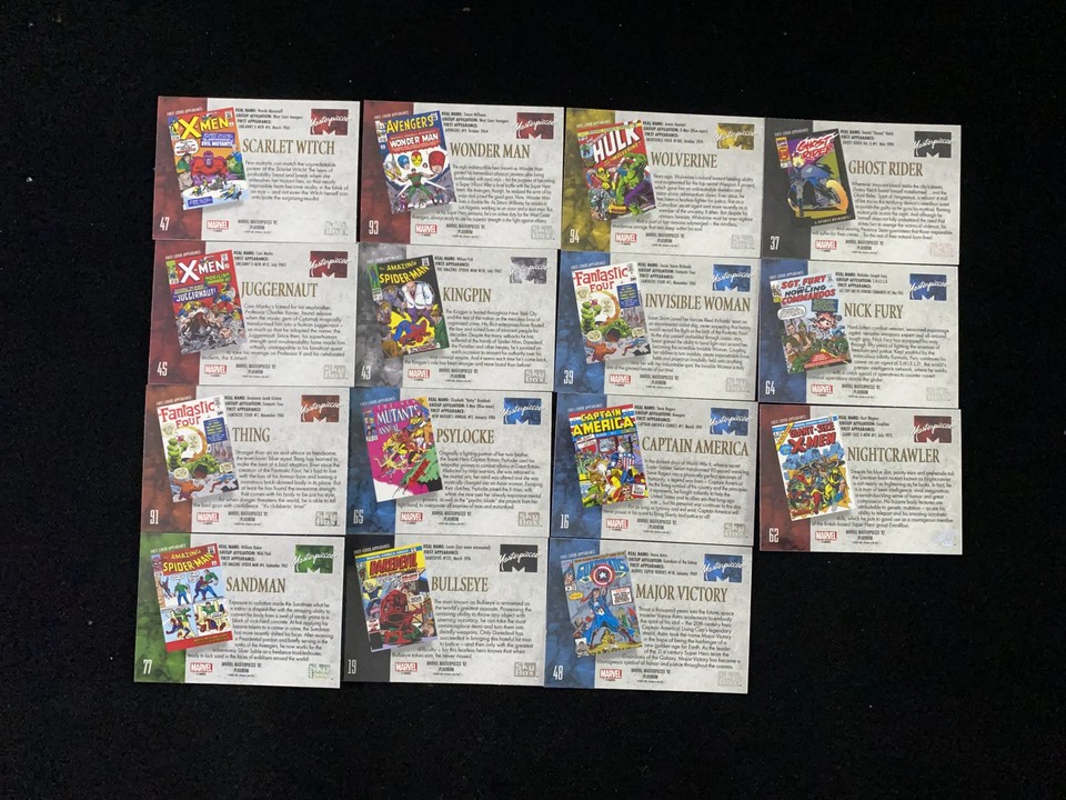 2024 Skybox Marvel Masterpieces'92 Platinum Sand Man Wolverine Fury Lot ...