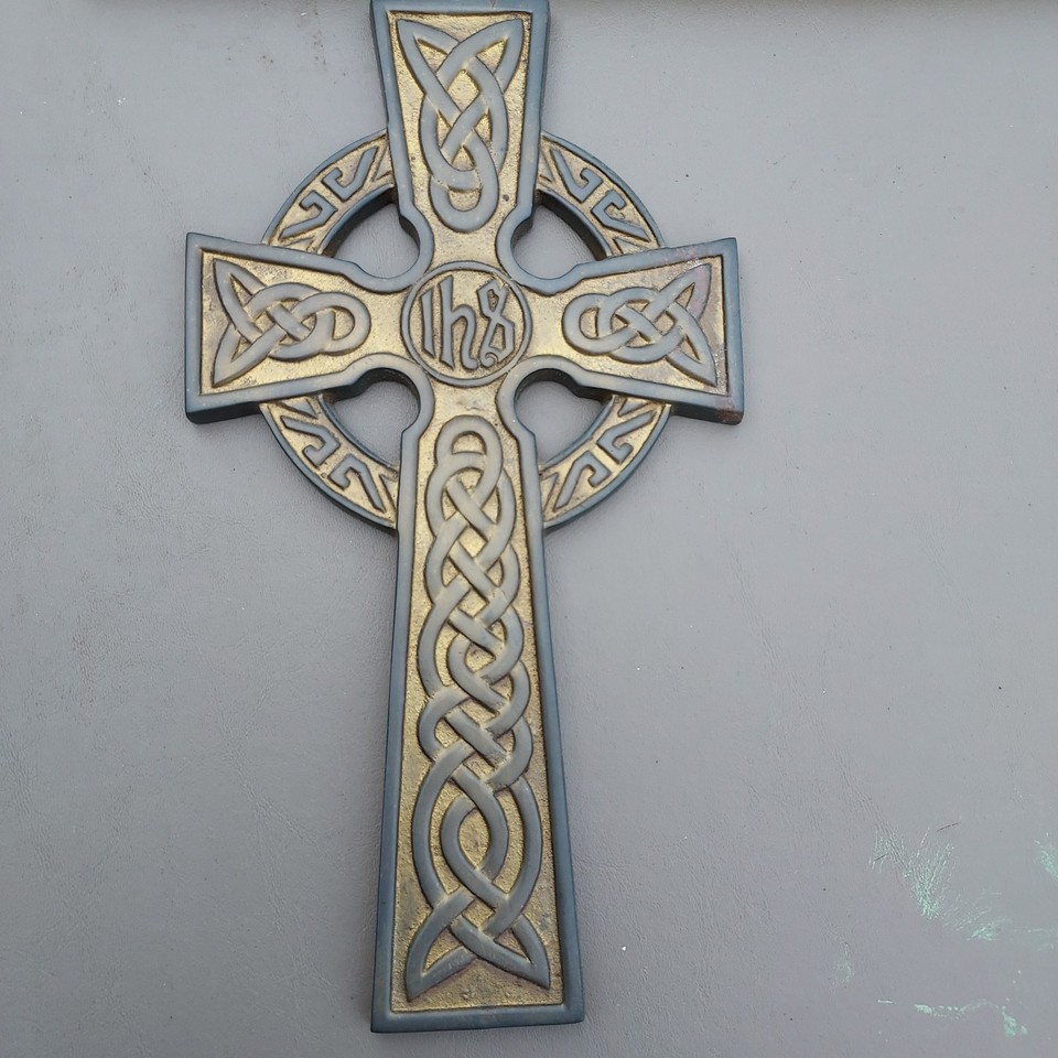 Brass? Celtic Cross Wall Art Irish Christian Decor | eBay