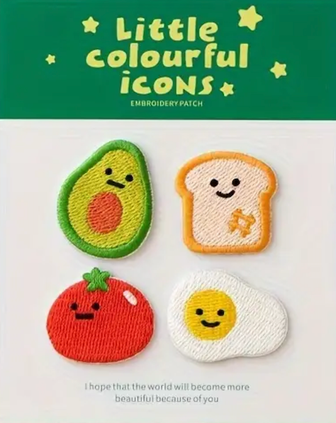 Lot of 4 Cute Embroidery Patches Egg Tomato Toast Avocado Breakfast | eBay