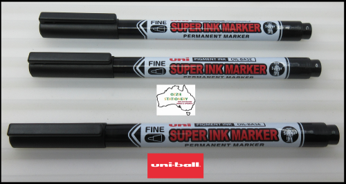 3 x BLACK Uni PNA125 Super Ink Permanent Marker 0.9mm PNA125BK | eBay
