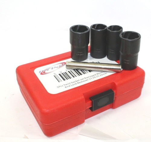 5-Piece Non-Slip Socket Set Chrome Molybdenum Steel Nut Removal Tool ...
