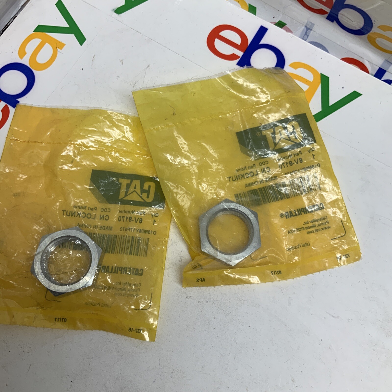 %282%29+Genuine+CAT+Caterpillar+6V-9170+NOS+Locknut+2+PACK+Hydraulic ...
