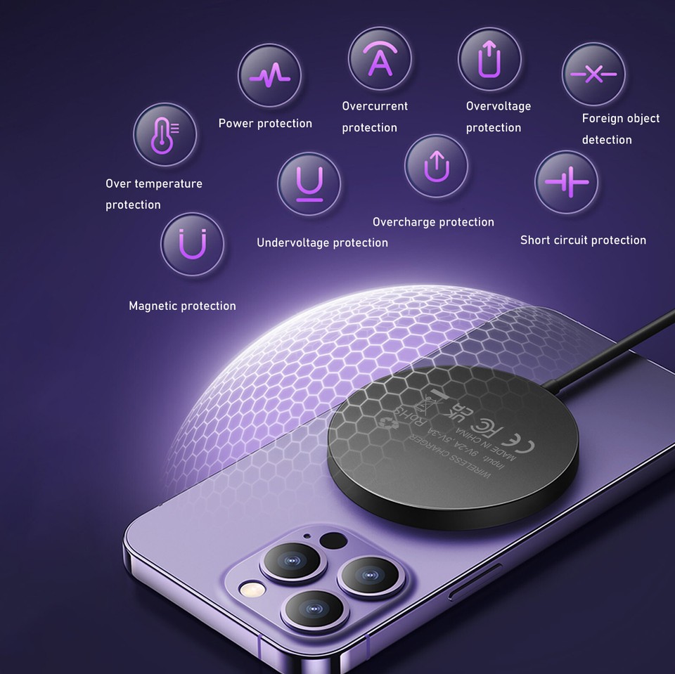 15W Wireless Charger Mat Fast Magnetic Charging Pad For Apple iPhone 17 ...