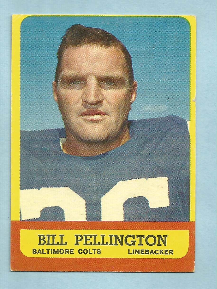 1963 Topps Football Bill Pellington #10 Baltimore Colts Rutgers EX+ | eBay