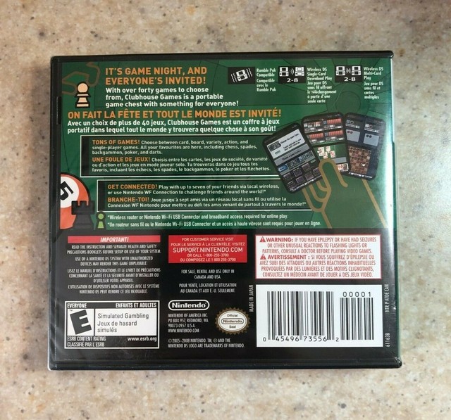 Clubhouse Games (Nintendo DS, 2006) for sale online | eBay